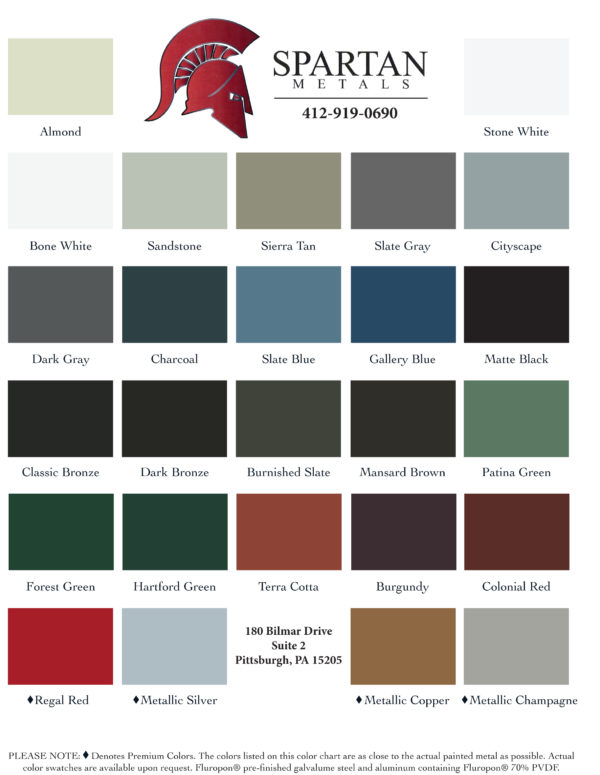 Color Chart and Samples – Spartan Metal Panels