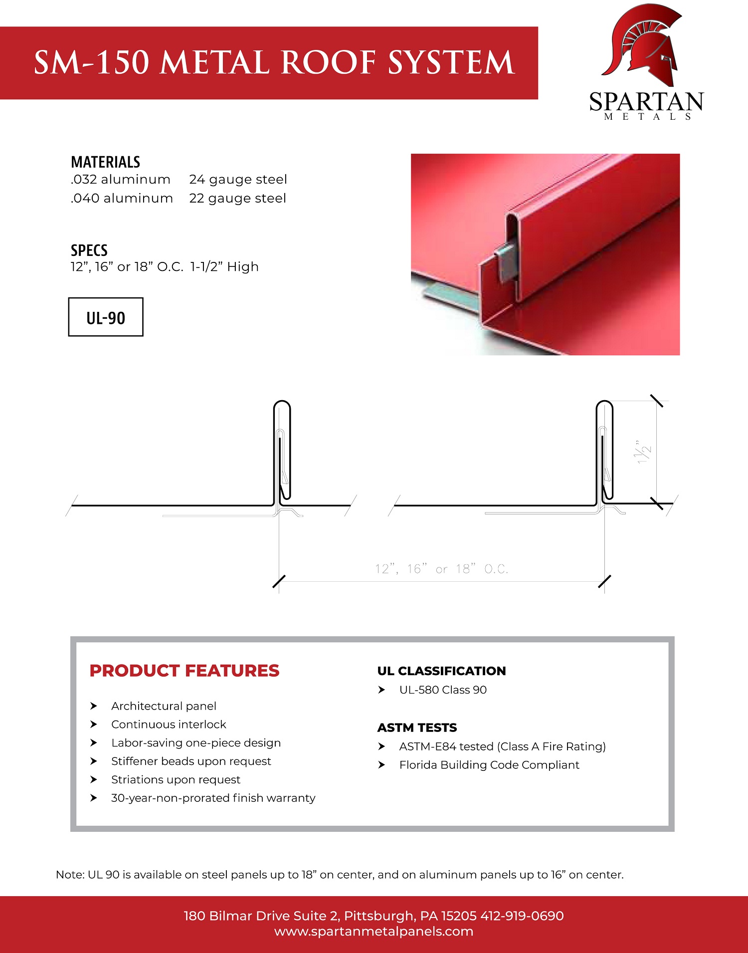 SM-150 Metal ROOF SYSTEM – Spartan Metal Panels