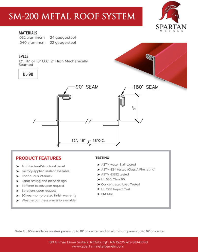 SM-200 METAL ROOF SYSTEM – Spartan Metal Panels